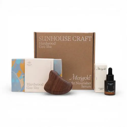 MERIGOLD Gua Sha And Night Nourisher Serum Bundle - Pink