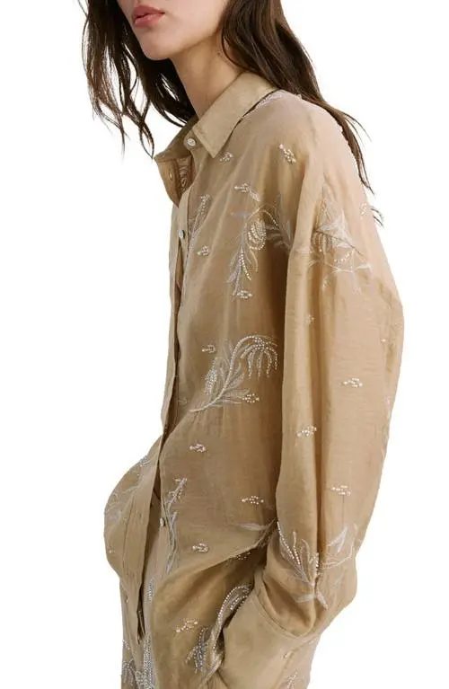 Mango Embroidered Lyocell Shirt
