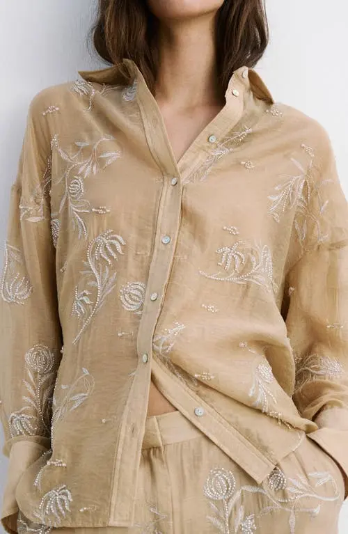 Mango Embroidered Lyocell Shirt