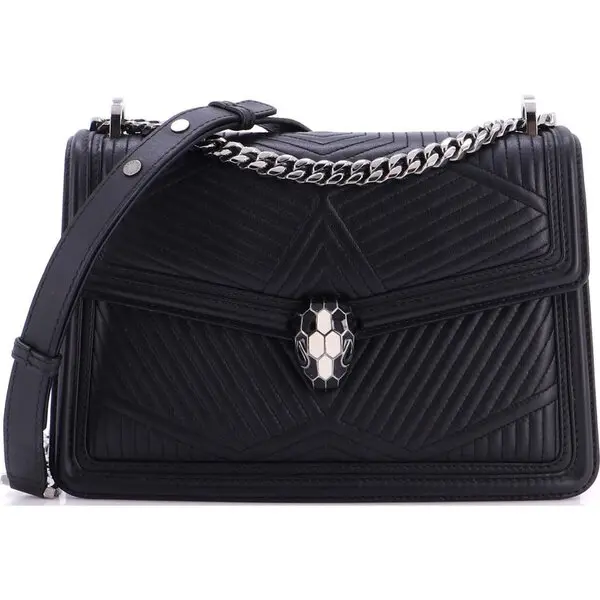 BVLGARI Serpenti Forever Shoulder Bag Quilted Leather
