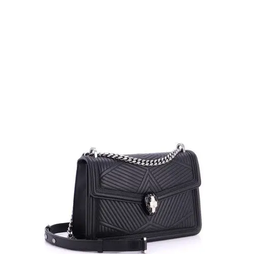 BVLGARI Serpenti Forever Shoulder Bag Quilted Leather