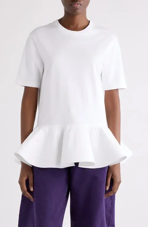 Alaïa Crino Cotton Jersey Peplum T-shirt