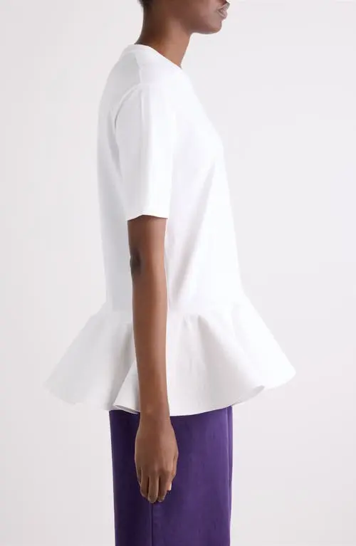 Alaïa Crino Cotton Jersey Peplum T-shirt