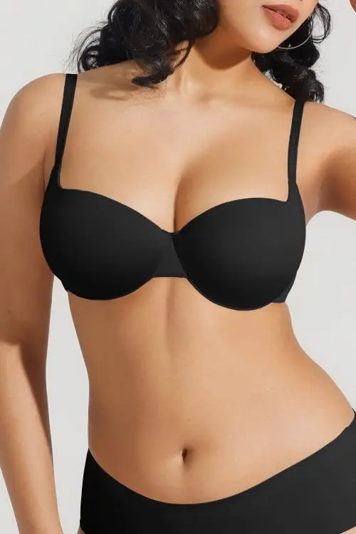 POPILUSH Balconette Underwire Push-up Bra - Jet