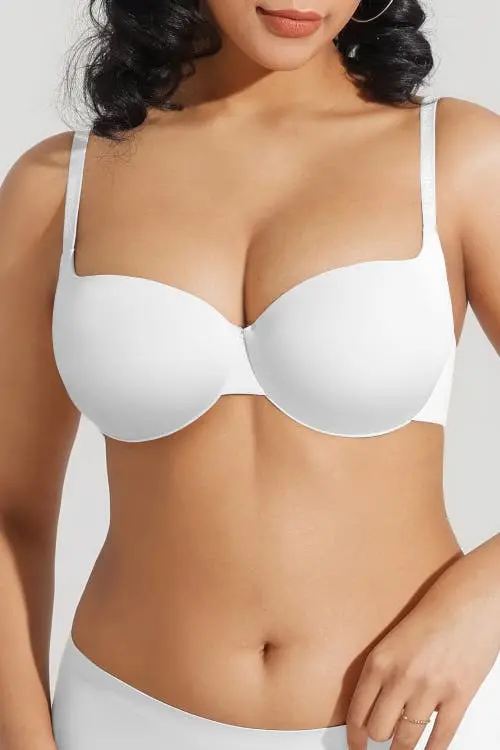 POPILUSH Balconette Underwire Push-up Bra - Snow