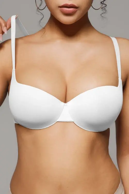 POPILUSH Balconette Underwire Push-up Bra - Snow