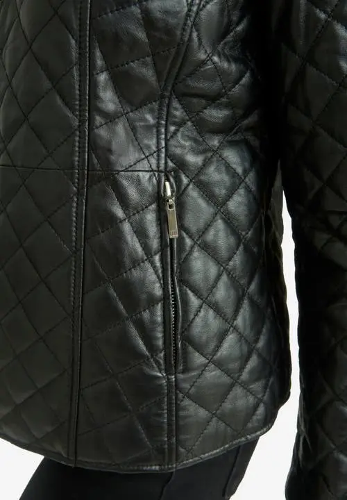 JESSICA LONDON Quilted Leather Jacket