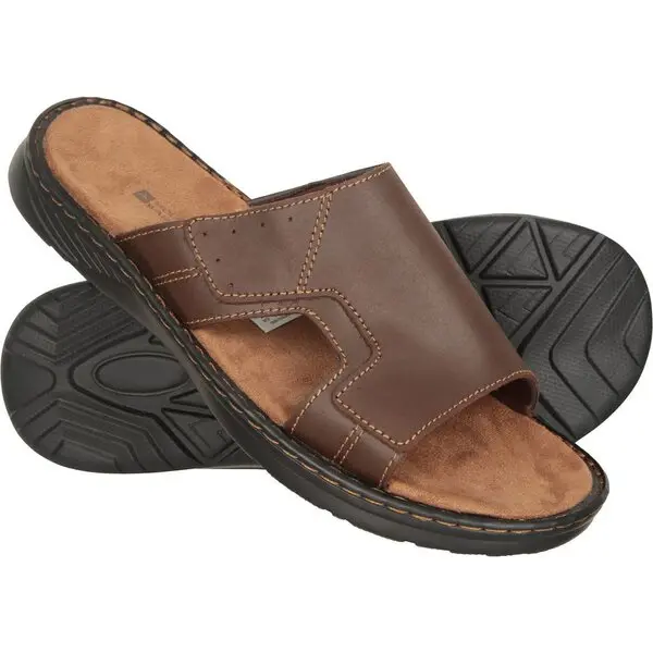 Mountain Warehouse Comfort Leather Slip-on Sandals - Brown