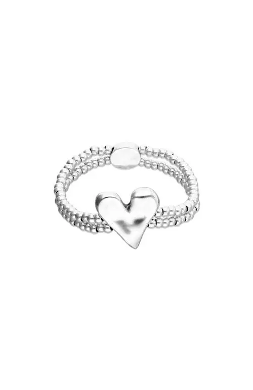 UNODE50 Sterling Plated Bracelet With Heart Detail - Silver