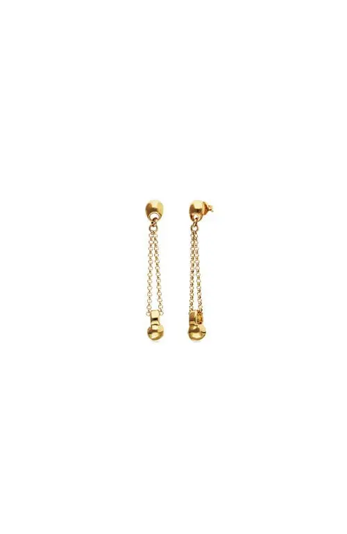 UNODE50 18k -plated Earrings With Long Chain And Dial Detail - Gold