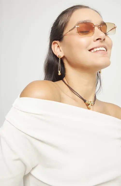 UNODE50 18k -plated Earrings With Long Chain And Dial Detail