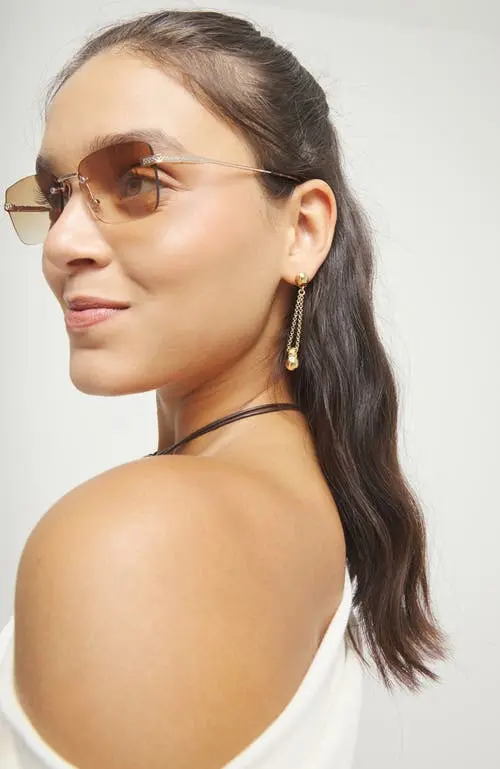 UNODE50 18k -plated Earrings With Long Chain And Dial Detail