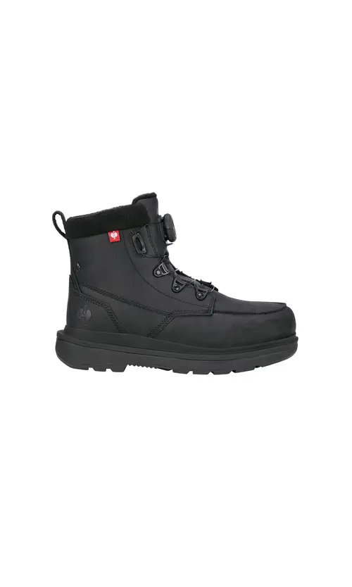 STRAUSS Woodside 6" Steel Toe Work Boot With Boa® Fit System - Black