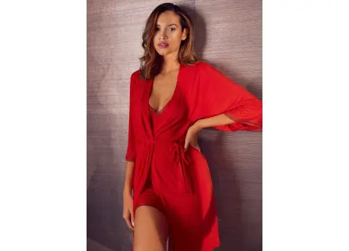LASCANA Lace Trim Robe