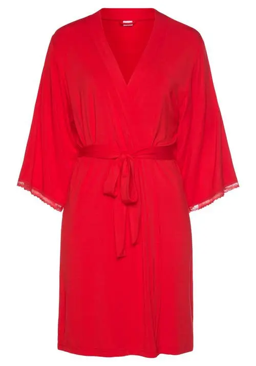 LASCANA Lace Trim Robe