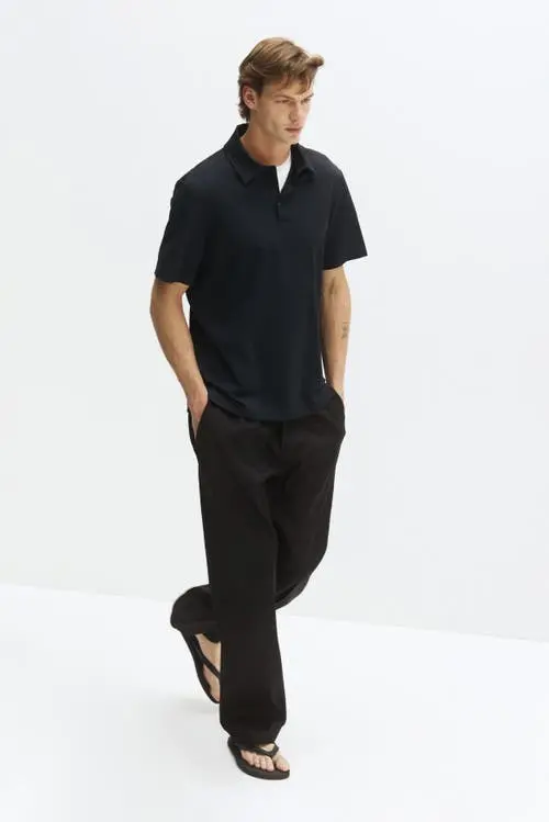 H&m Cooling Regular Fit Polo Shirt - Black