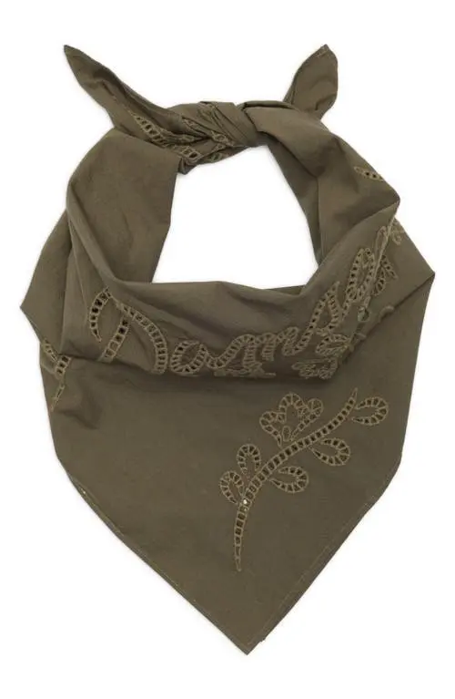 DAMSON MADDER Embroidered Organic Cotton Headscarf