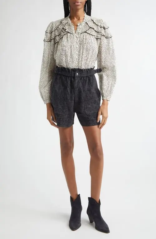Isabel Marant Étoile Crista Ruffle Trim Cotton Top