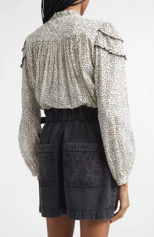Isabel Marant Étoile Crista Ruffle Trim Cotton Top