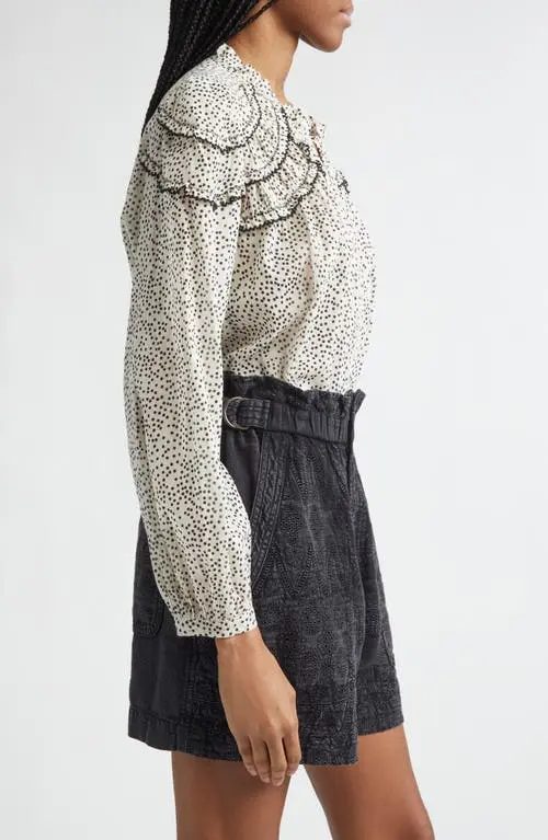 Isabel Marant Étoile Crista Ruffle Trim Cotton Top