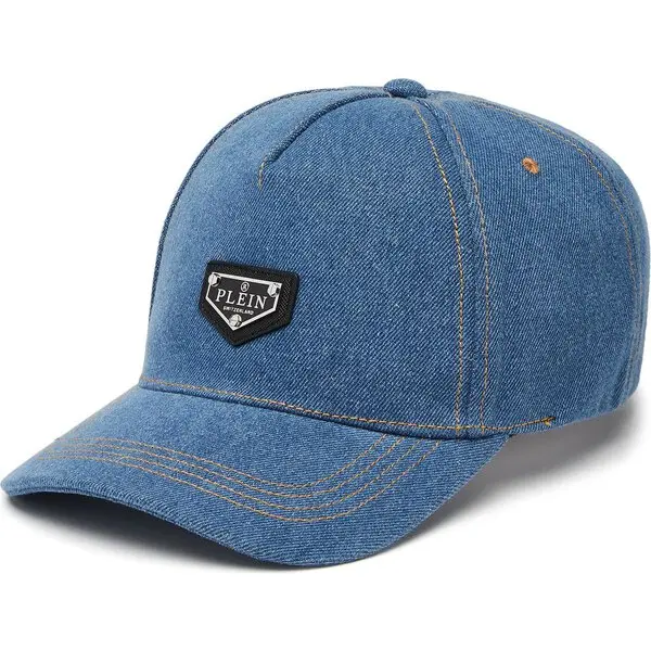 Philipp Plein Baseball Cap With Triangle Plaque - Lightblue