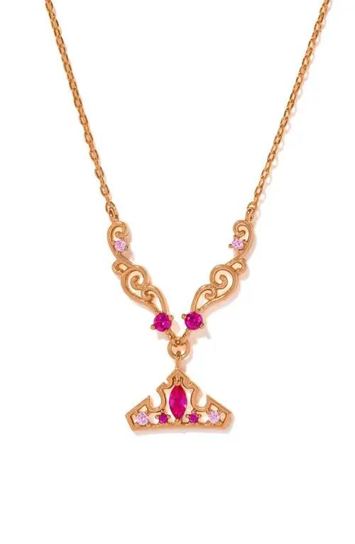GIRLS CREW Disney Aurora Crown Pendant Necklace - Gold