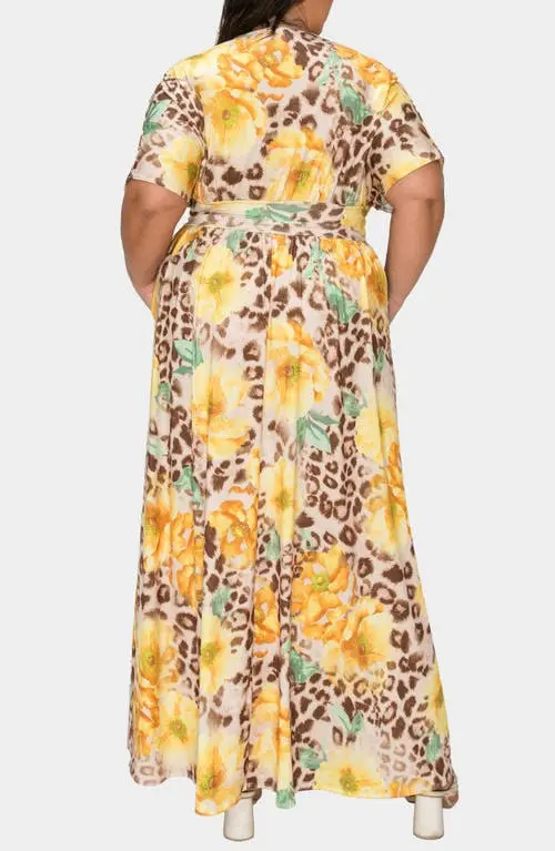 L I V D Panthera Floral Empire Waist Maxi Dress