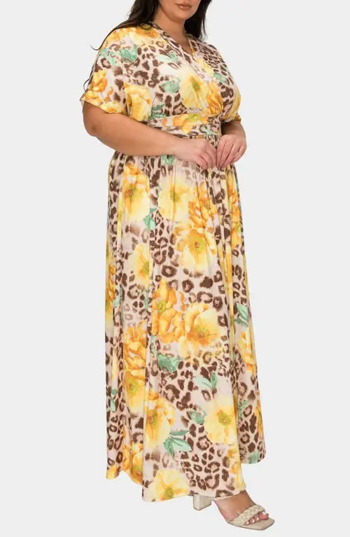 L I V D Panthera Floral Empire Waist Maxi Dress