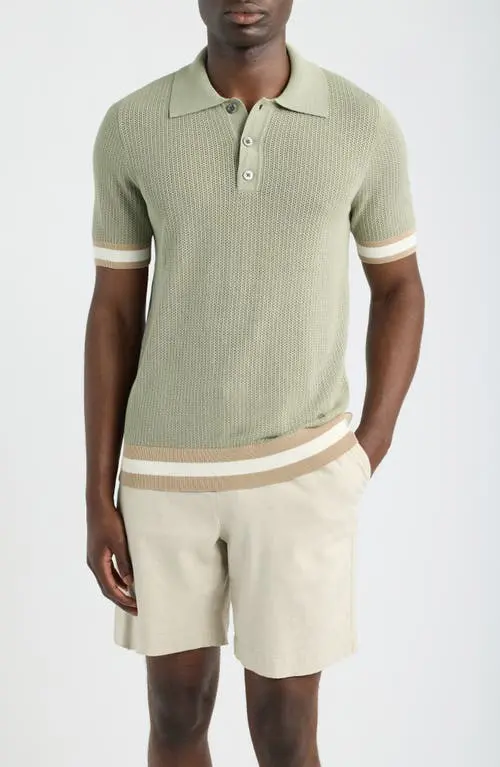 CHE Quinn Open Knit Polo Sweater - Sage- 16