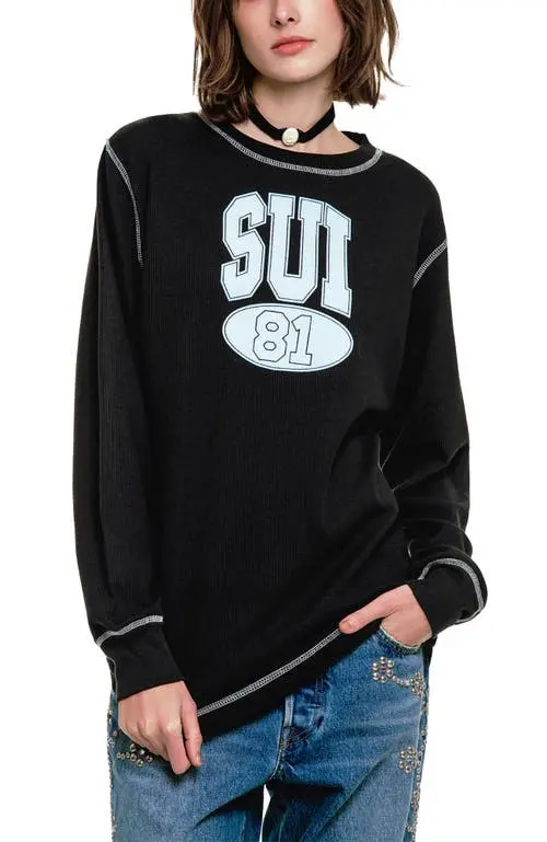 Anna Sui Sui 81 Thermal Shirt - Black Multi