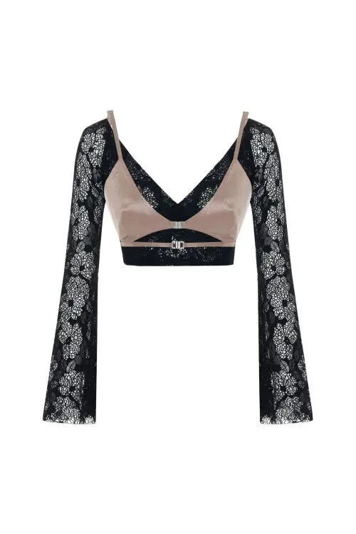 PCFG The Party Edit Lace Body With Contrast Bust Panel - Black