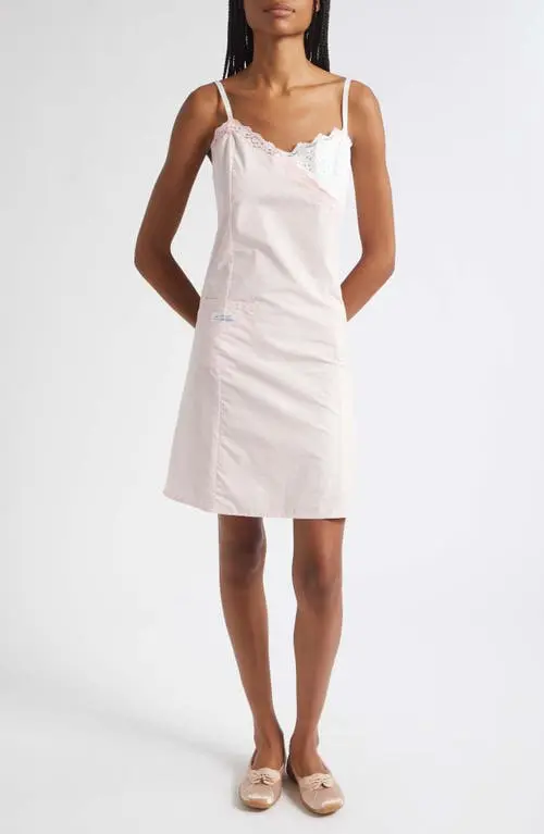 Sandy Liang Chamomile Lace Trim Slipdress - Pink