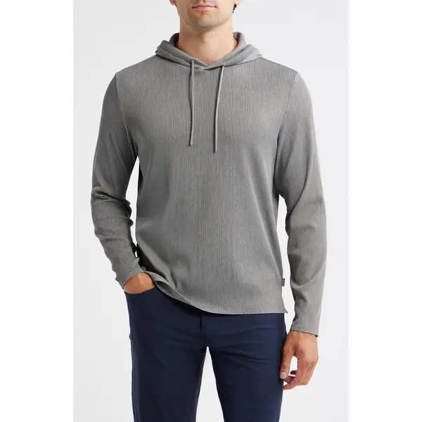 Johnnie-o Heathered Performance Hoodie - Heather Thunder