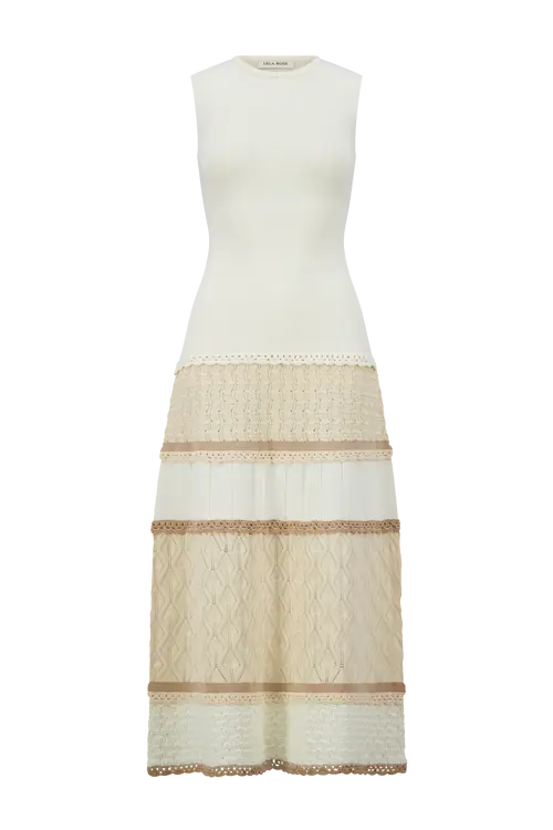 Lela Rose Pointelle Knit Dress