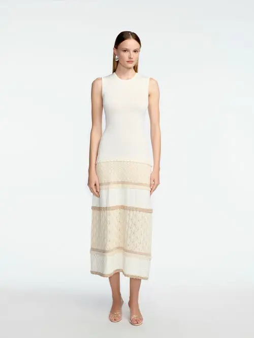 Lela Rose Pointelle Knit Dress