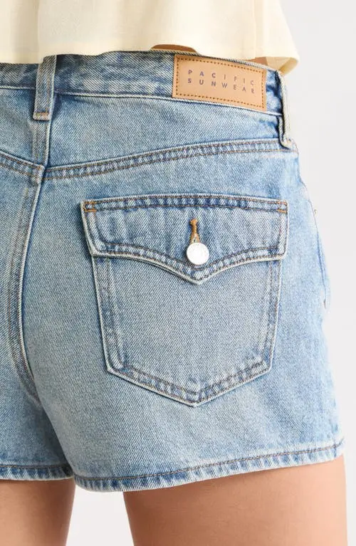 PACSUN Ivy High Waist Andy Denim Shorts