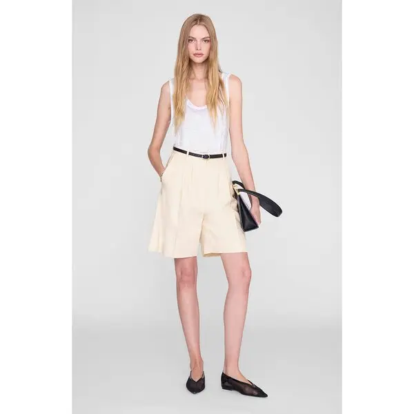 ANINE BING Bryson Tailored Knee-length Shorts - Cream