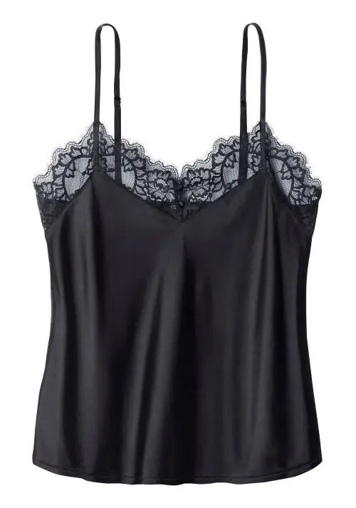 LASCANA Silk Lace Trim Camisole