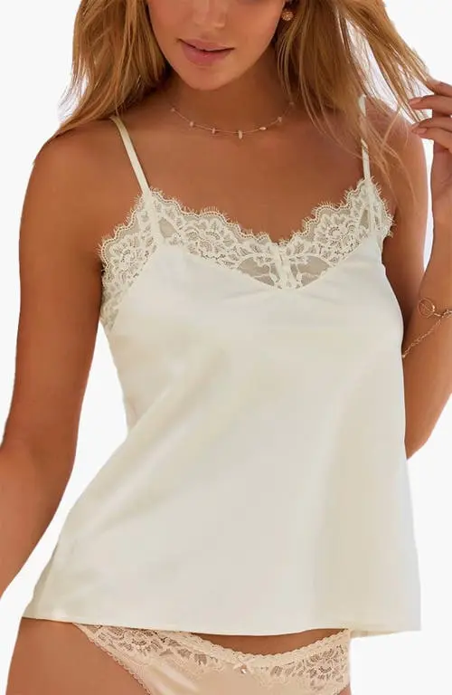 LASCANA Silk Lace Trim Camisole - Champagne