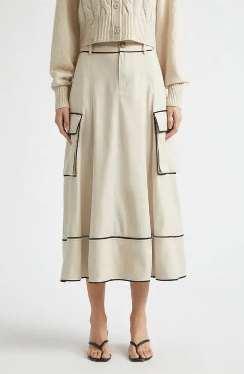 TOCCIN Shiloh High Waist Cargo Midi Skirt