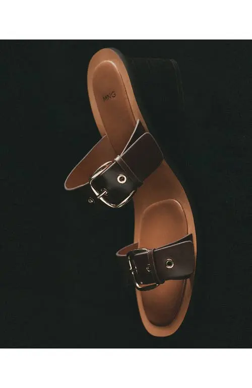 Mango Amy Buckle Strap Slide Sandal