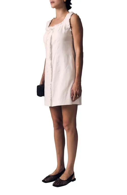 LE JEAN Ruffle Linen Minidress