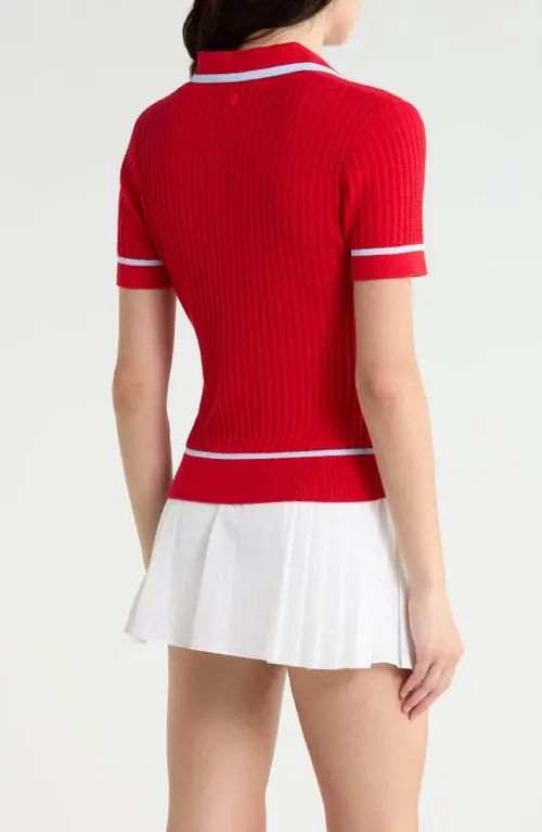 G/fore Summer Friday Textured Cotton & Cashmere Polo Shirt