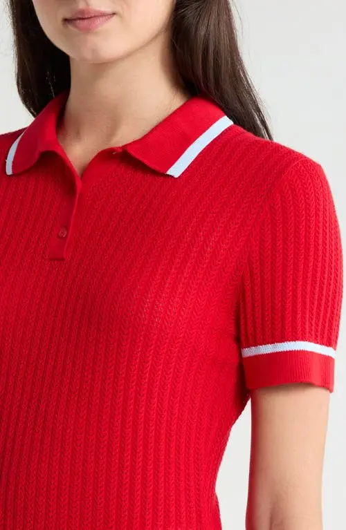 G/fore Summer Friday Textured Cotton & Cashmere Polo Shirt