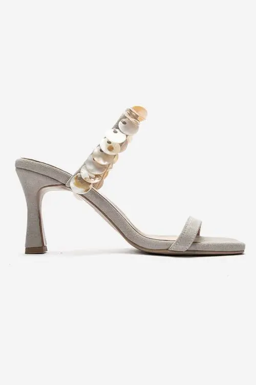 FOREVER & ALWAYS SHOES Arund Leather Stiletto Ankle Strap Sandal