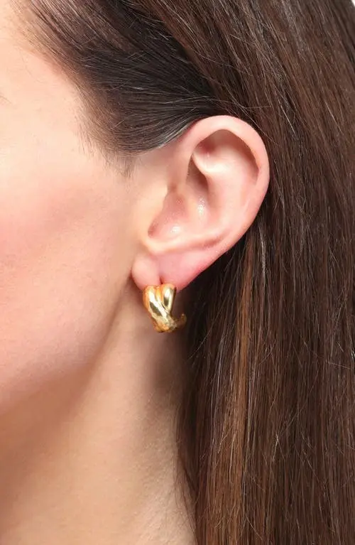KARINE SULTAN Crisscross Mini Hoop Earrings