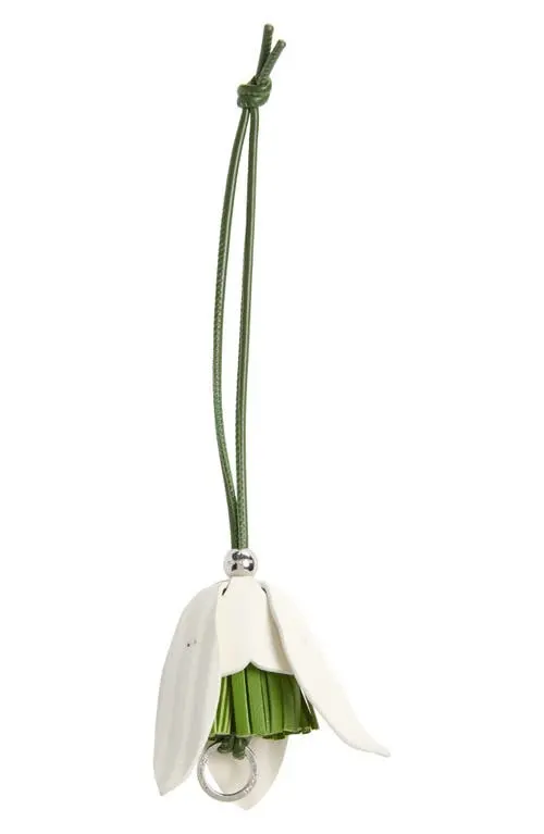 JW Anderson Snowdrop Leather Bag Charm - White/green