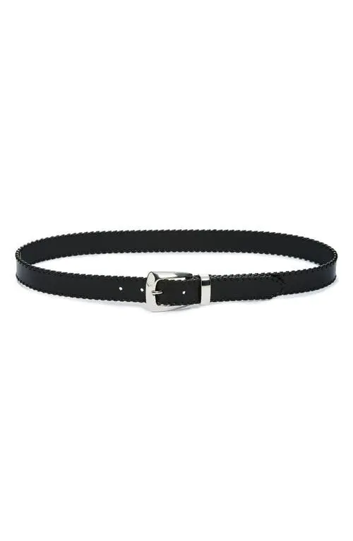 Khaite Benny Whipstitch Leather Belt - Black