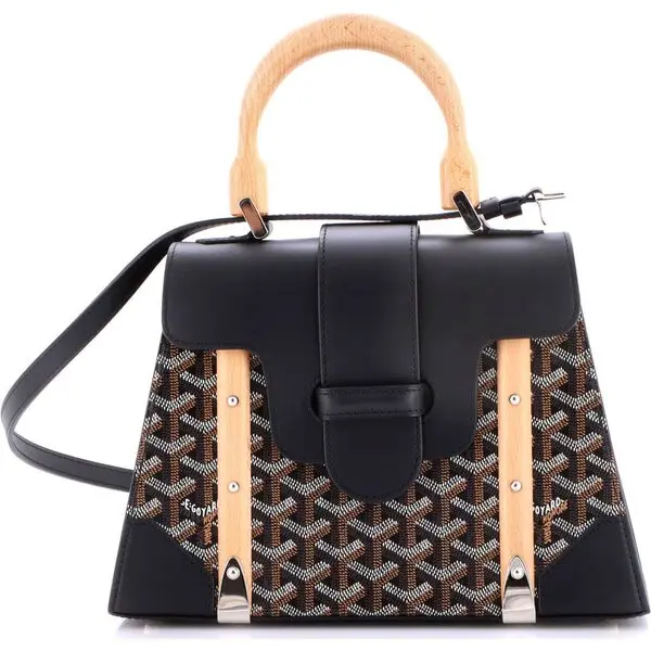 Goyard Saigon Top Handle Bag Coated Canvas With Leather Pm