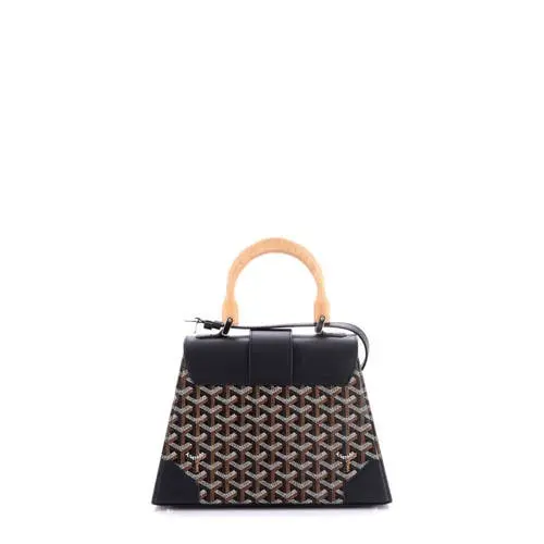Goyard Saigon Top Handle Bag Coated Canvas With Leather Pm